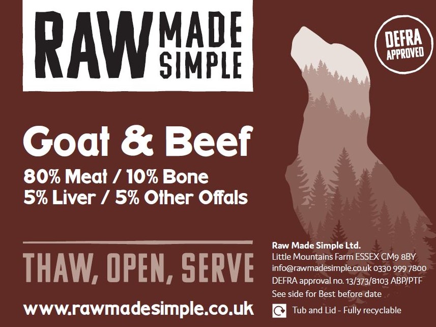 Raw Made Simple Goat & Beef 500g - One Of The Family Raw Dog Food