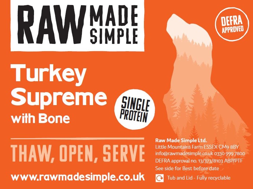 Raw Made Simple Turkey Supreme Mince with Bone, Heart and Liver 500g ...