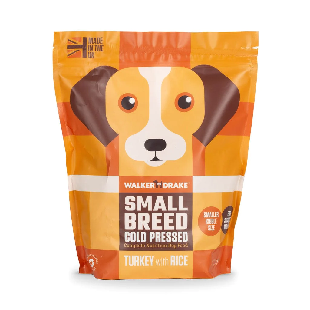 Walker & Drake ~ Small Breed Cold Pressed Dog Food ~ Turkey with Rice 1 ...