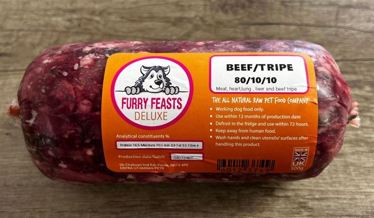 Furry Feasts ~ Deluxe Beef & Beef Tripe 80/10/10 500g - One Of The ...
