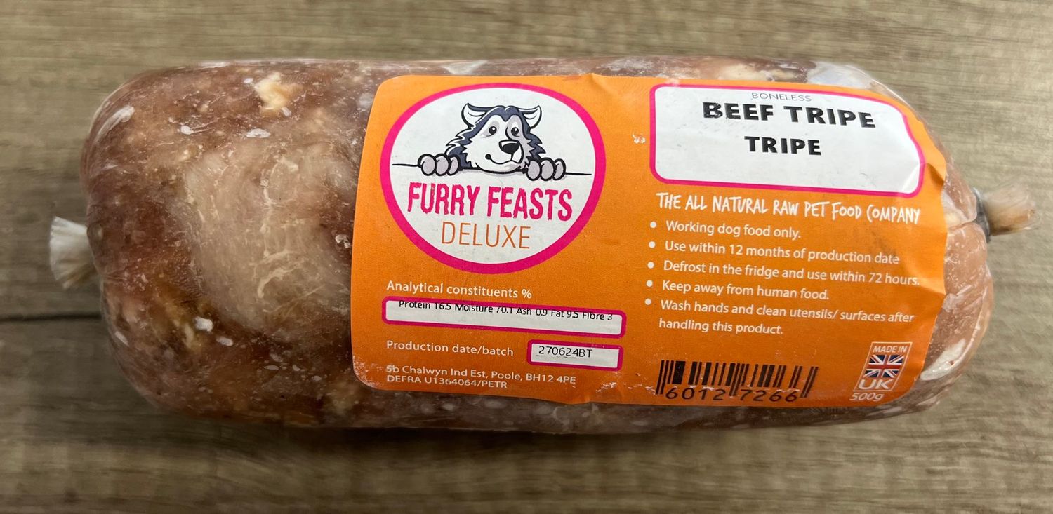 Furry Feasts ~ Deluxe Beef Tripe (Boneless) 500g - One Of The Family ...
