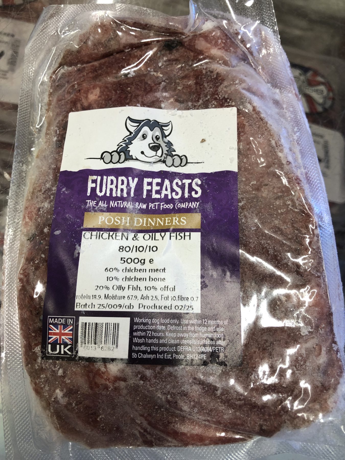 *NEW* Furry Feasts ~ Posh Chicken & Oily Fish Dinner 80/10/10 500g ...