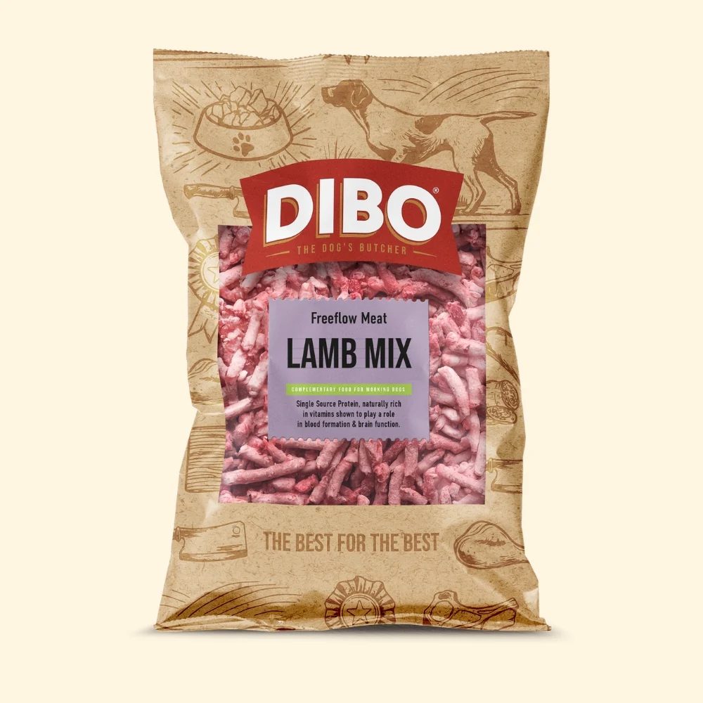 *NEW* DIBO Free Flow Mince Lamb Mix 1kg - One Of The Family Raw Dog Food