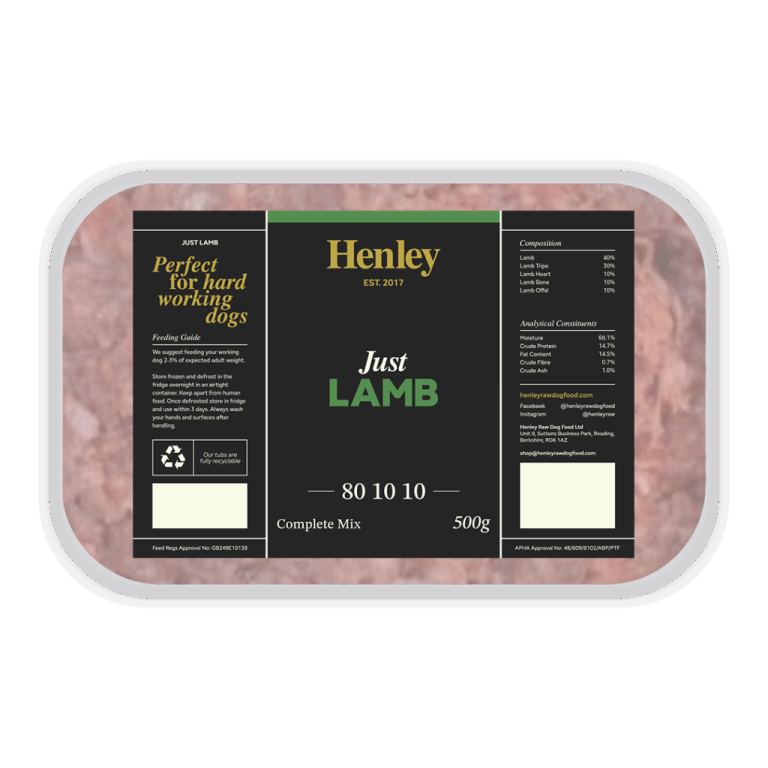 Henley ~ Just Lamb 80/10/10 500g - One Of The Family Raw Dog Food